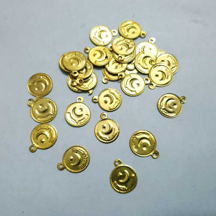 24 Pcs Round Metal Coins in Antique Gold Beautiful Design For DIY ...