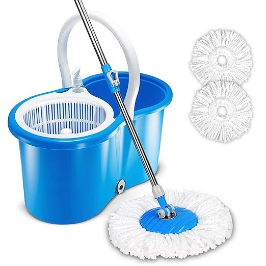 Magic Mop Easy Spin 360° Press Mop Bucket Set - Push and Pull Rotation ...