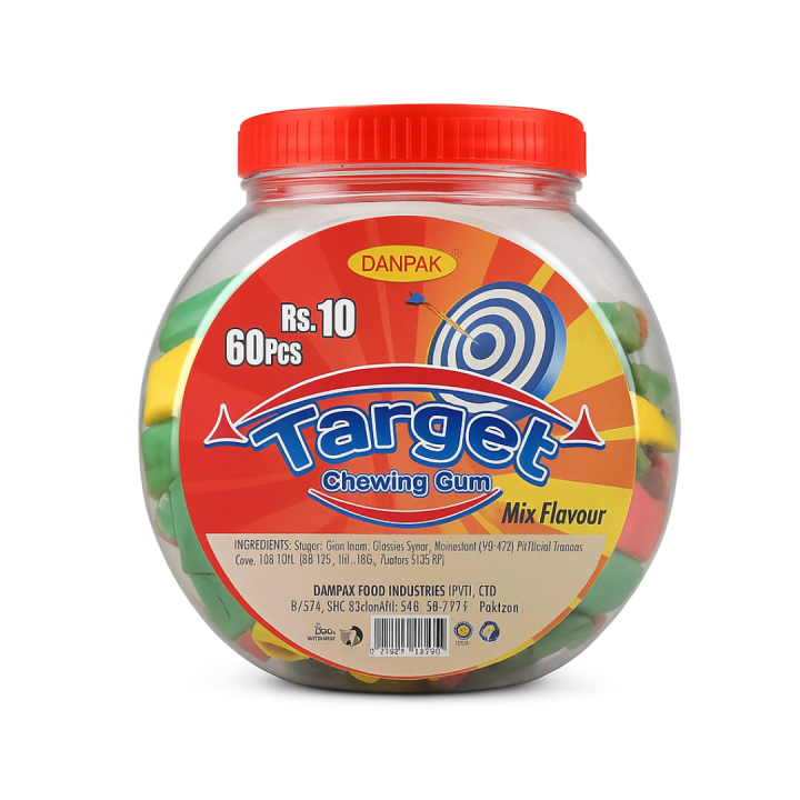 DanPak Target Chewing Gum Jar – 60 Pcs | Refreshing Chewy Bubble Gum ...