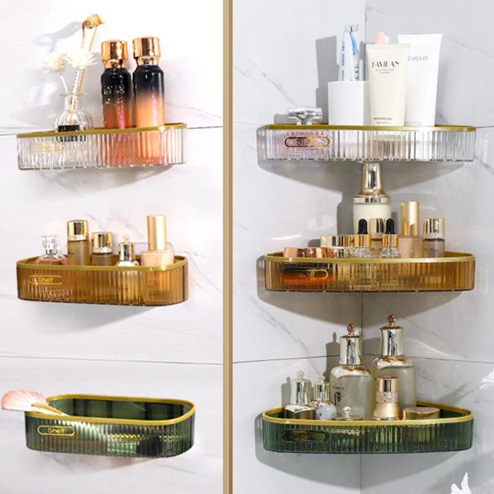 Wall Mount Bathroom Corner Shelf Shower Storage Rack Wall Shampoo ...
