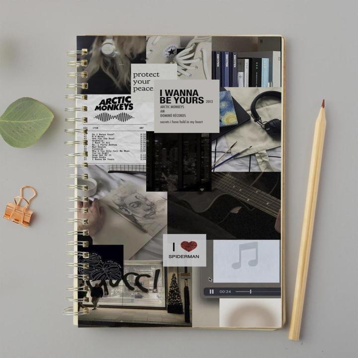 Mono Aesthetic-A4 & A5 Spiral Notebook with Plastic Sheet | Daraz.pk