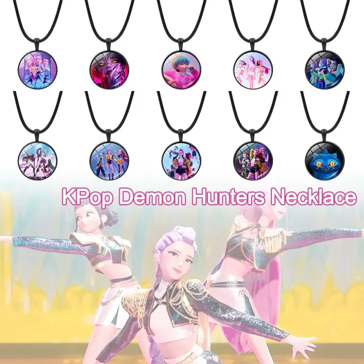 Fan Gift Anime Film Rumi Zoey Mira K Pop Demon Hunters Necklace Leather ...