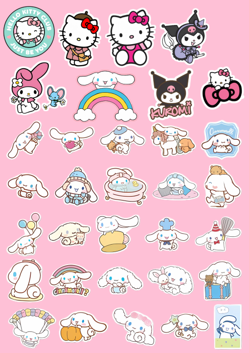 33 PCS Hello Kitty Stickers For Kids | Print Stickers | Aesthetic ...