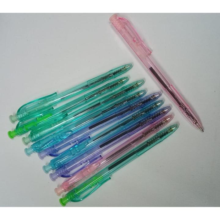 Pack Of 10 - Transparent Ball Point Pen Excellent Look With Smooth ...