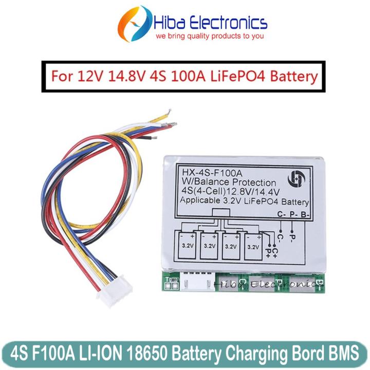 4S 100A BMS(battery management system) 18650 Battery Protection βoard ...