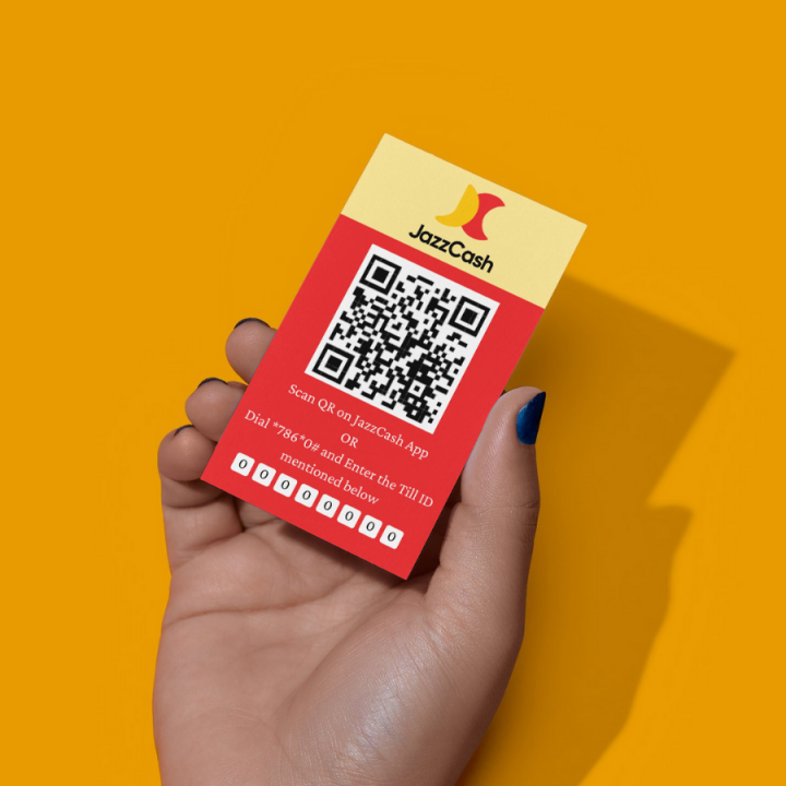 Customized JazzCash QR code Scan Card/Business Cards/Double Side Print ...