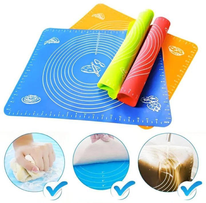 Non-Stick Silicone Baking Mat With Measurements Heat Resistant Cookie ...