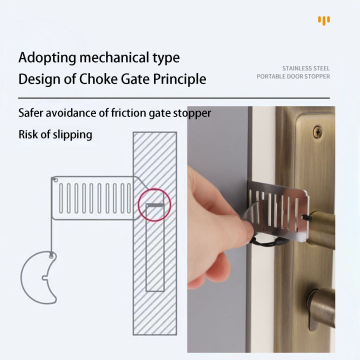 Portable Door Blocker 30*83mm Stainless Steel Travel Security Lock for ...