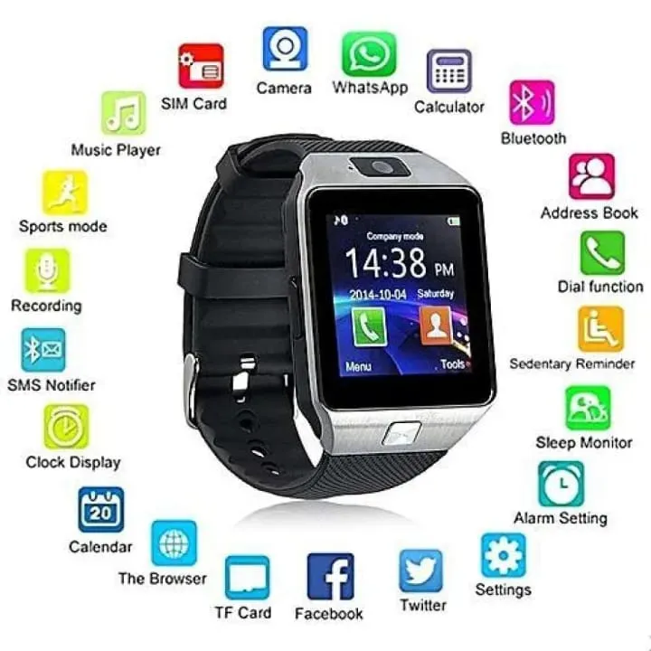 GST DZ09 Smartwatch | Touch Screen Display | Calling and Camera | Smart ...