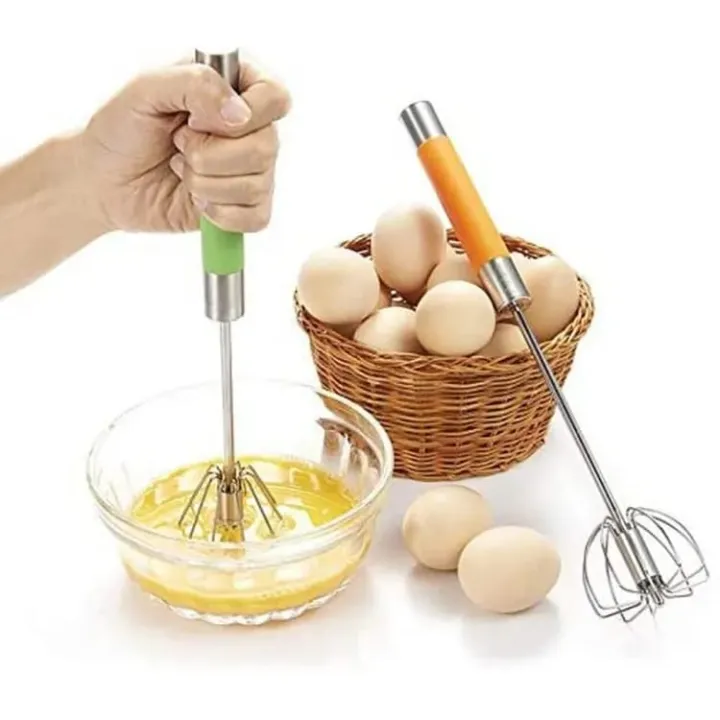 HTS Hand Push Rotary Manual Whisk Egg Whisker, Hand Push Mixer Egg ...