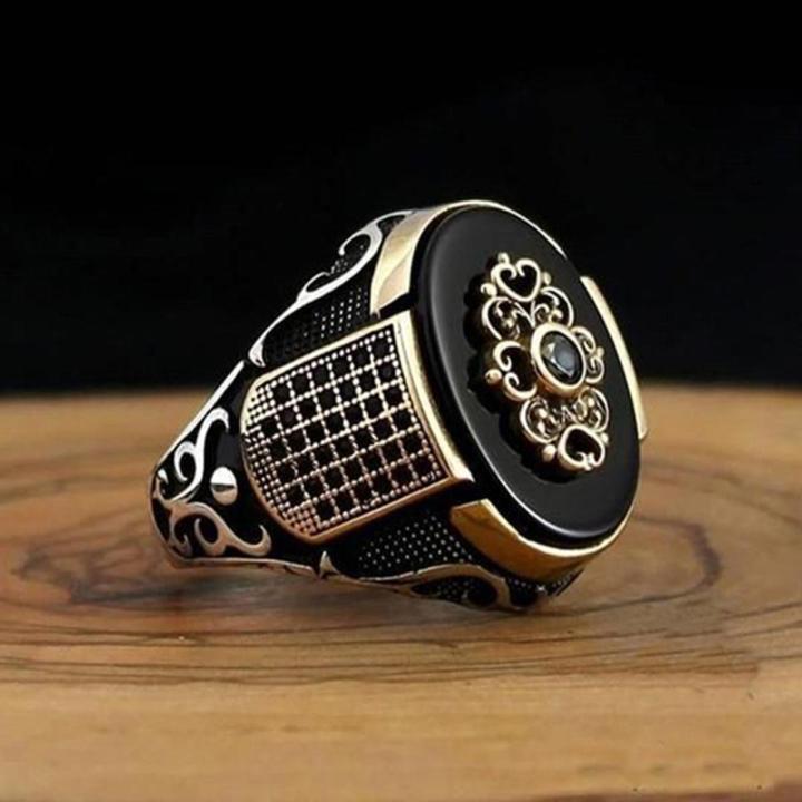 Turkish Artisan Crafted Stainless Steel Signet Ring for Men Exquisite ...