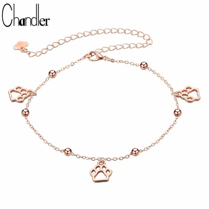 Chandler Dog Paw Anklet Foot Bracelet Enkelbandje Halhal Ankle Armband ...