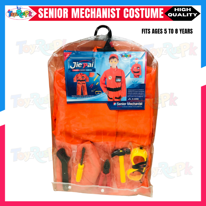 Senior Mechanist Costume Set for Kids | Mechanic Role Play Dress Up ...