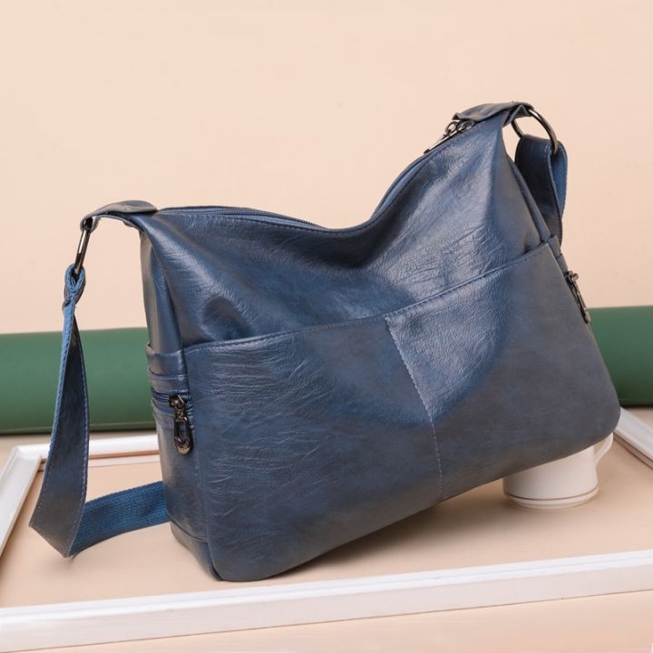 Soft PU Leather Large Capacity Women Shoulder Bag Solid Color Elegant ...