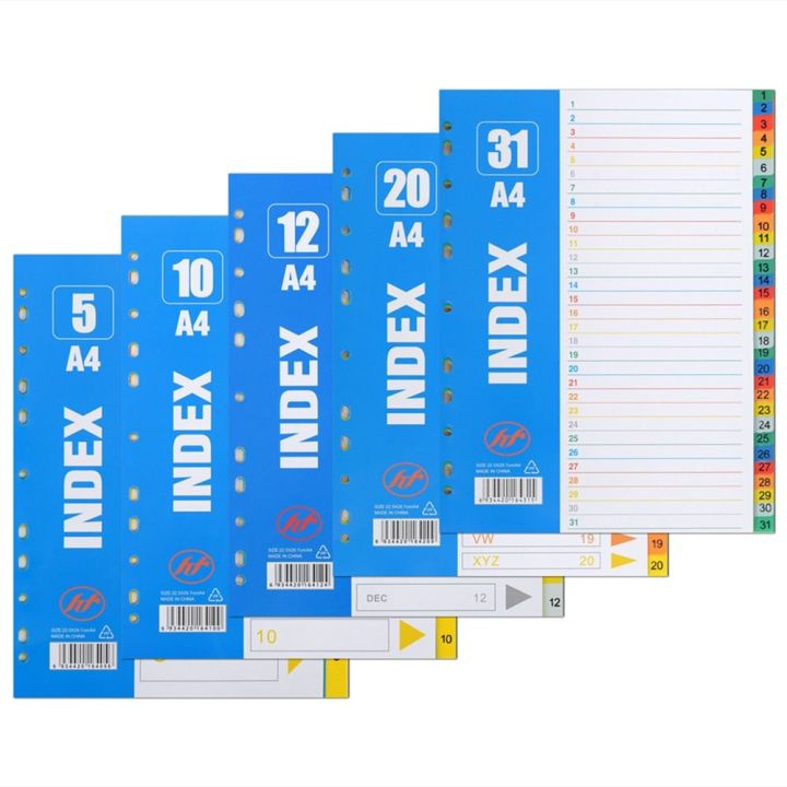 Binder Tabs 5/10/12/20/31Pages Index Separator Page Numbers A4 Size ...