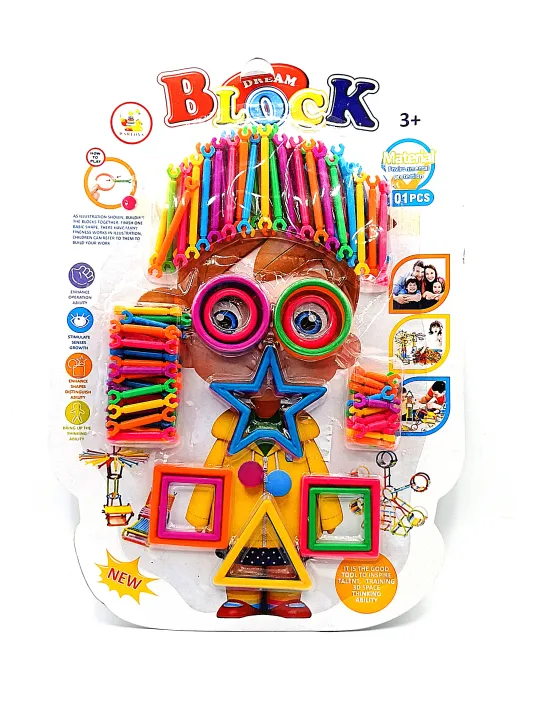 Plastic Stick Building Blocks Toys With Different Shapes Block Game For ...