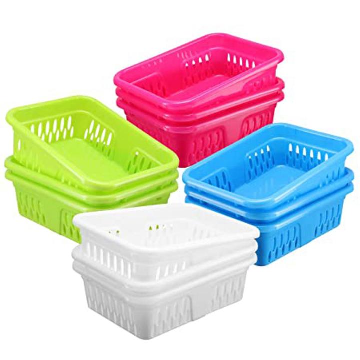 Organiser Bin Small Plastic Basket Bin Tray, Small Colorful Storage ...