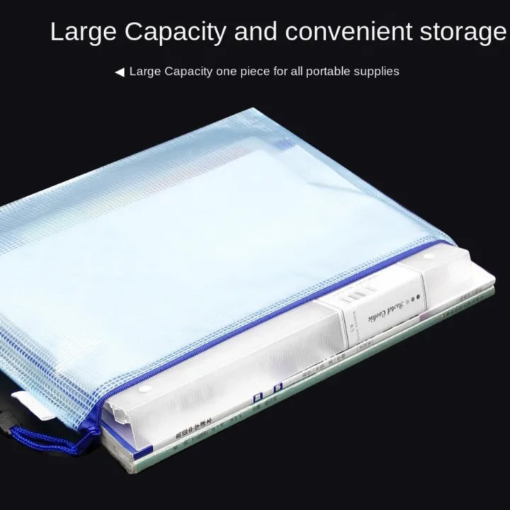Zipper closure Zip file folders Lightweight Mesh material Pencil eraser ...