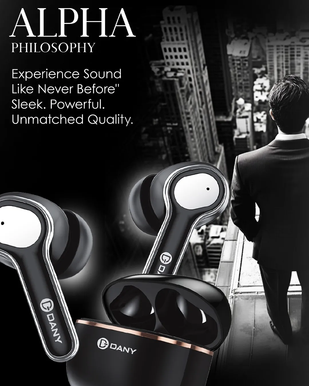 Dany Alpha Airdots 500 Quad MIC ANC Earbuds, Gaming Mode, IPX5 Water ...