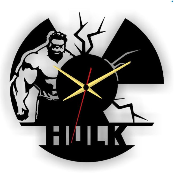 3D Hulk Acrylic Clock Wall Clock For Kids Wooden Wall Clock For Gaming ...