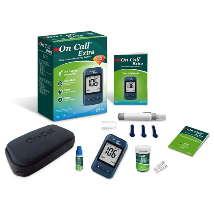 On Call Extra Original Sugar Check Machine With 10 Strips | Daraz.pk