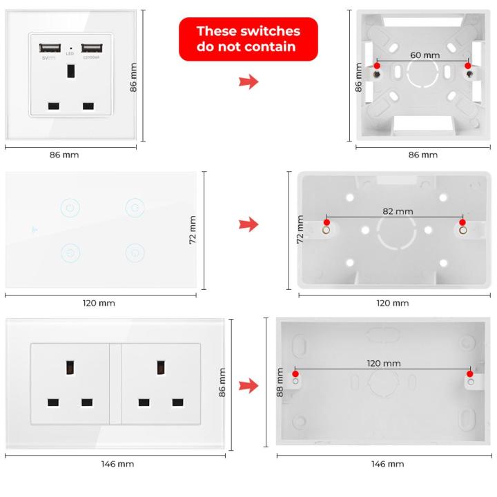 ROVF Wall External Mounting Box 86/120/146 Style for Standard Switch ...