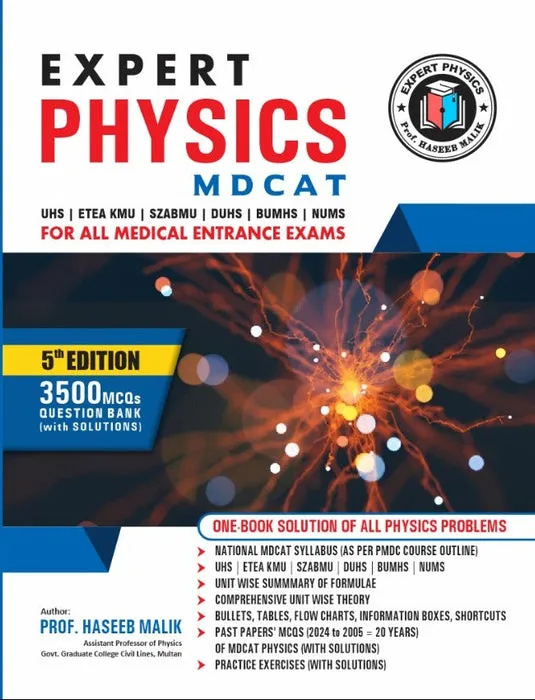 Expert Physics MDCAT 5th Edition by Prof Haseeb Malik (2025 Edition) | Daraz.pk