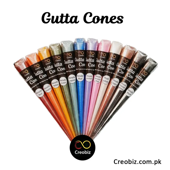 Creobiz Metallic Gutta Cone Set – Pack of 3, 6, 12 | Gutta Cone for ...