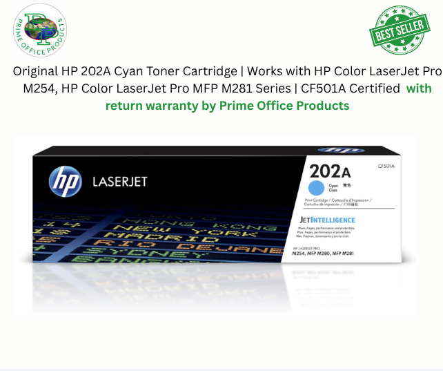 Original HP 202A Cyan Toner Cartridge | Works with HP Color LaserJet ...