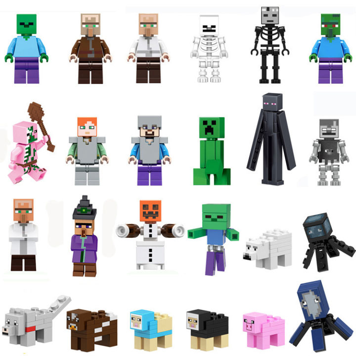 Compatible with Lego Minecraft Building Blocks Doll Full Set Children's ...