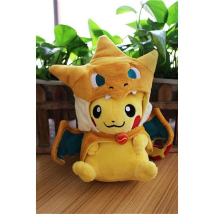 Pokemon 9in Pikachu With Charizard hat Plush Soft Toy Stuffed Animal ...