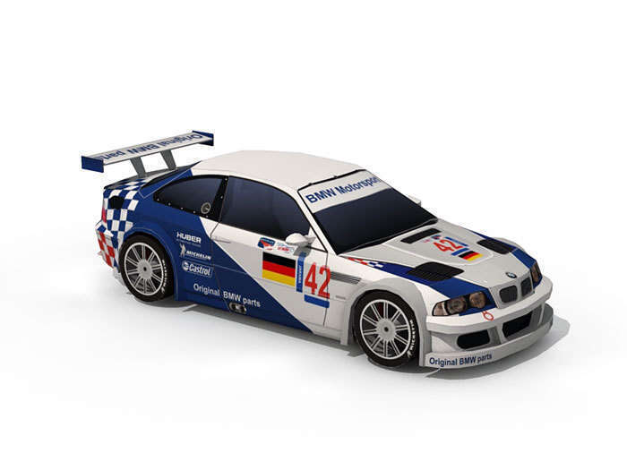 Handmade DIY BMW M3 GTR Paper 3D Stereoscopic Car Model Le Mans Racing ...