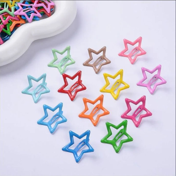 Star shaped hair clip cute card broken hair BB clip star shaped hair ...