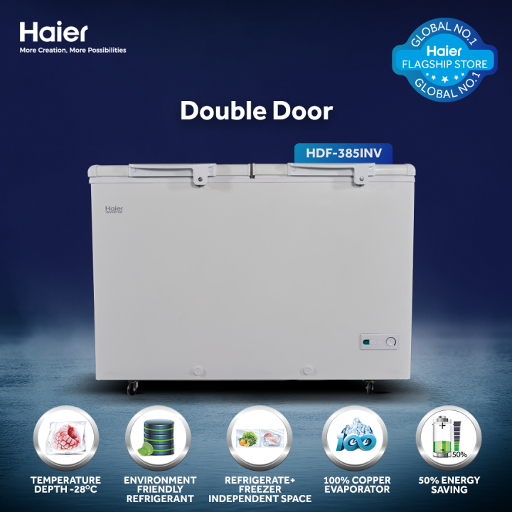 Haier 13.60 Cu Ft / Inverter / Double Door Series / HDF-385I ( Inverter ...