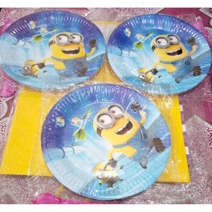 Minions Theme Plates for Birthday Party Pack of 10 Pcs | Daraz.pk