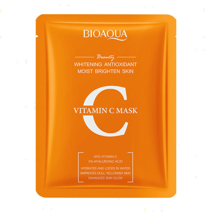 BIOAQUA Vitamin C Whitening Antioxidant Moist Brighten Facial Sheet ...