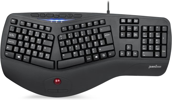 Keyboard with Trackball (Receiver Included) Premium Membrane Key ...