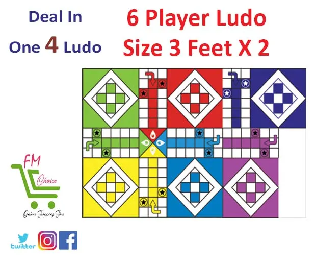 Customized 6 Player Ludo Panaflex Deal in One 4 Ludo Quantity | Daraz.pk