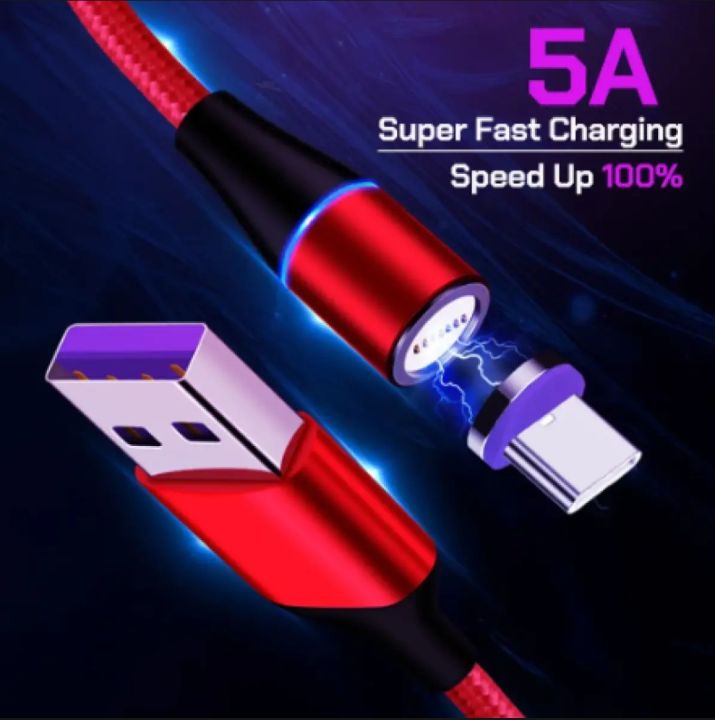 2 Meters Original Magnetic Fast Charging Cable - Type C - Braided Fast ...