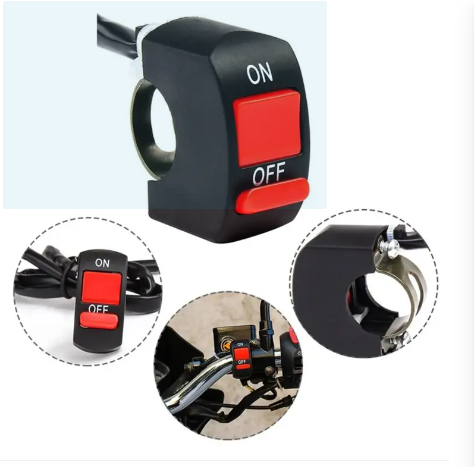 Universal Motorcycle Handlebars Switch ON/OFF Button Connector 12V Bike ...