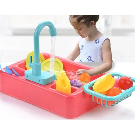 Electric Dishwasher Kitchen Sink - Toy Sink with Running Water Set | Interactive Kitchen Playset ...