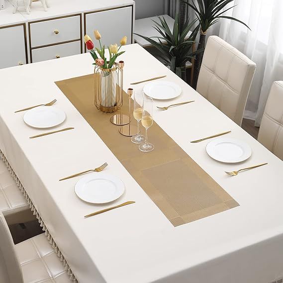 PVC Table Runner – 12x54 inch Waterproof, Non-Slip, Washable Table Mat ...