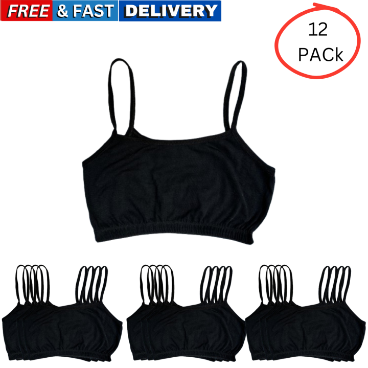 Black Cotton Soft Bra Vest for Girls – Teenage Bra for Girls, Under ...