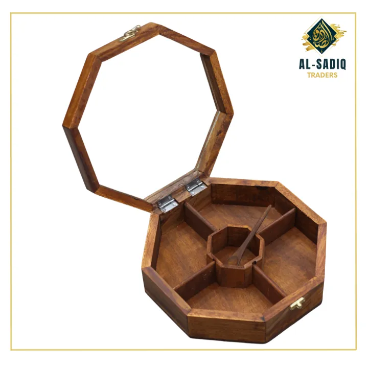 AL-SADIQ TRADERS | Spice Container Masala Box Rack 10 x 10 Solid Wooden ...