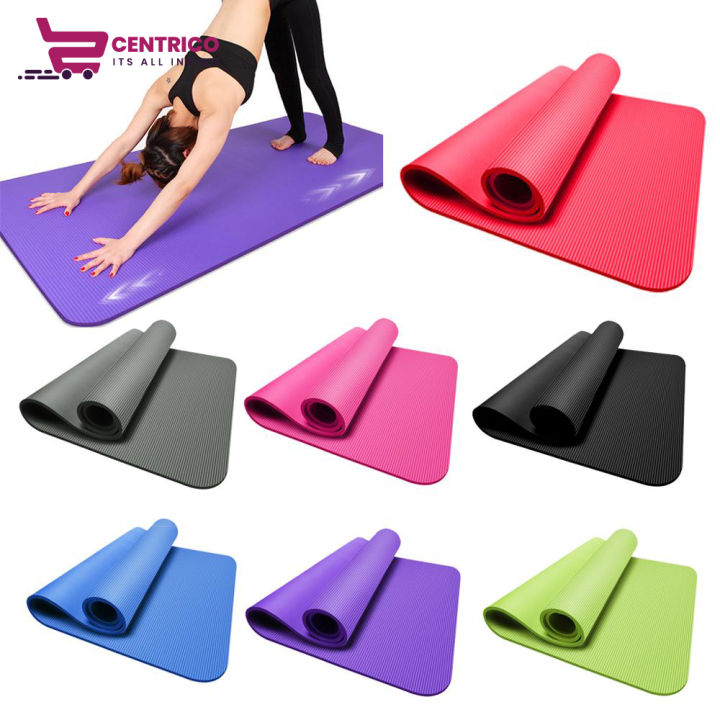 Yoga Mat 10 mm Non slip Cushioning Latex Free Gym Mat For Yoga ...