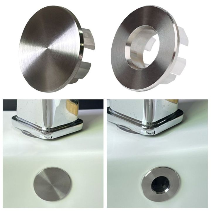 New Stainless Steel Sink Overflow Covers Round Replacement Sink Hole ...