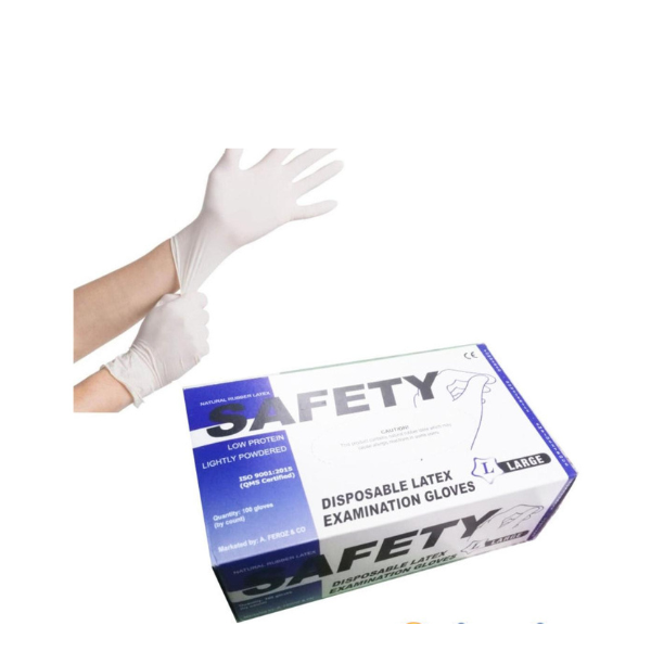 100 Pcs (50 Pairs) Latex Examination Gloves Powder Free Disposable ...
