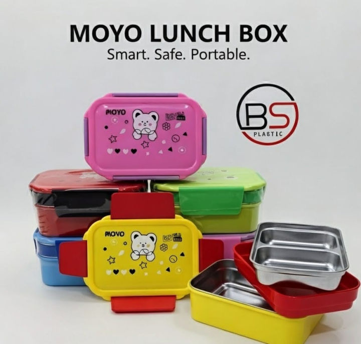 MOYO Kids Cartoon Lunch Box | Stainless Steel Inner Tray | Leakproof ...