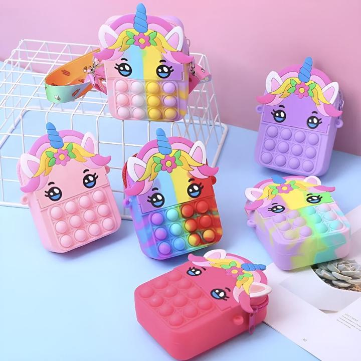 Popat bag Girls Baby bag Purse Silicone Sensory Push Bubble Fidget Bag ...
