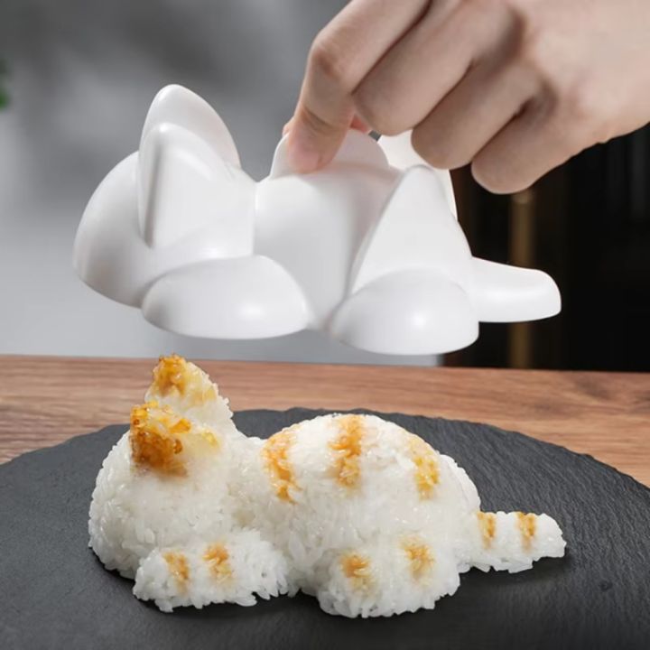 Cute White Cat Shape Onigiri Mold Large Size High Temperature Resistant ...